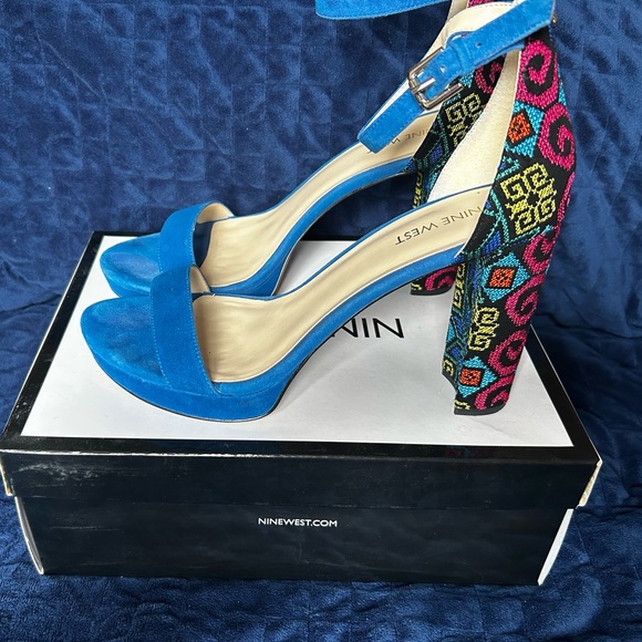Nine West | Shoes | Nine West Blue Butterfly Embellished Heels | Poshmark
